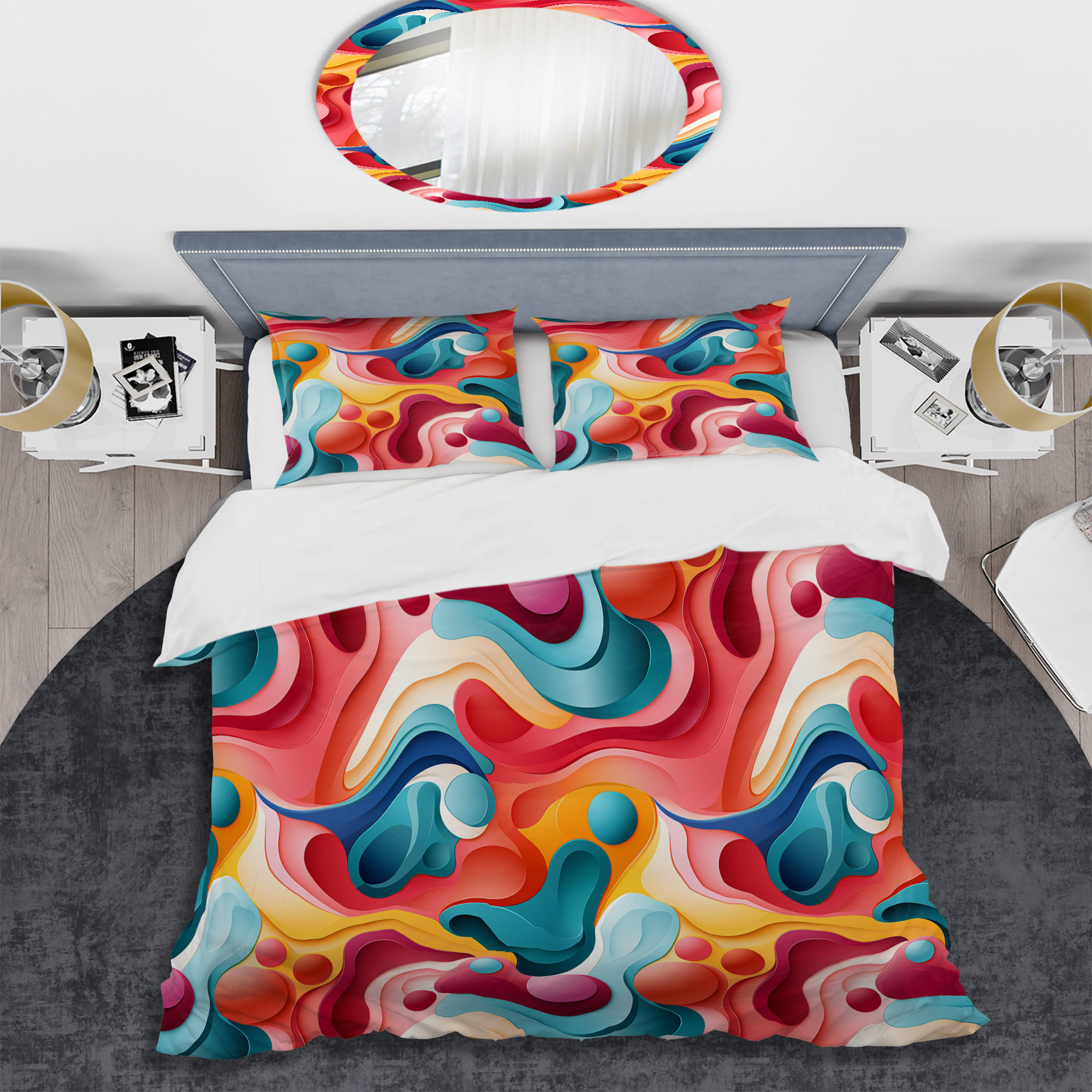 Design Art Colorful Popart Playful Mirage III - Pop Art Duvet Cover Set ...