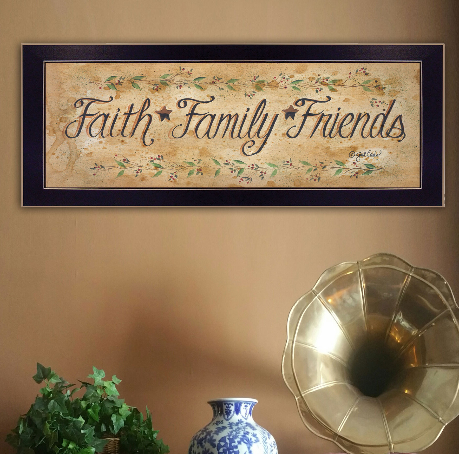 Winston Porter Faith*Family*Friends Framed Wall Art for Living Room ...