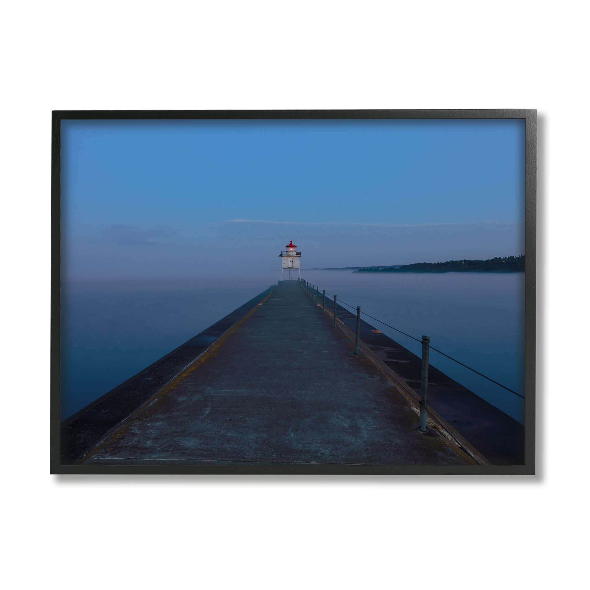 Stupell Industries Ba-102-Framed Lighthouse At Night On Canvas by ...