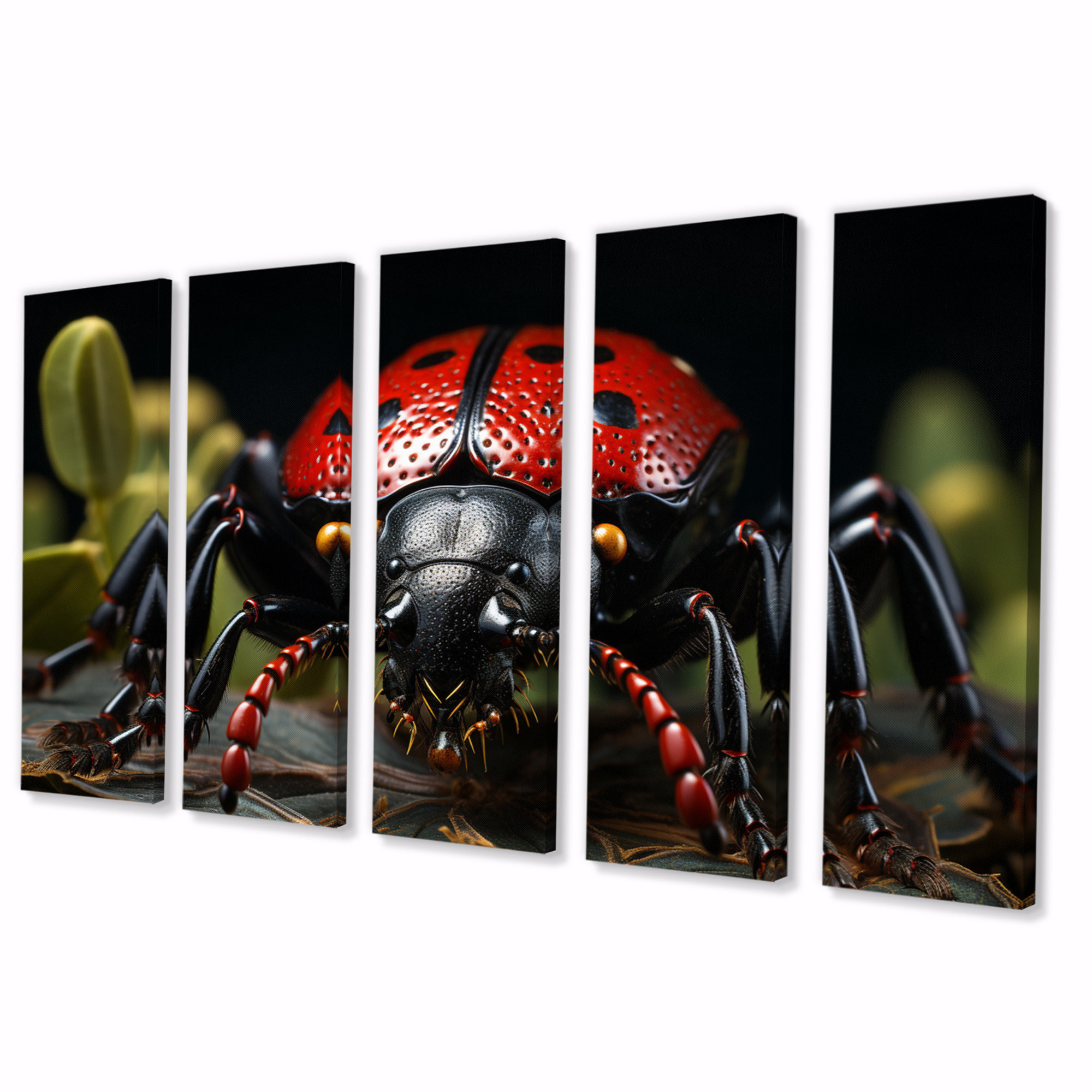 Ebern Designs Insects Bugs Portrait Stunning II On Canvas 5 Pieces ...
