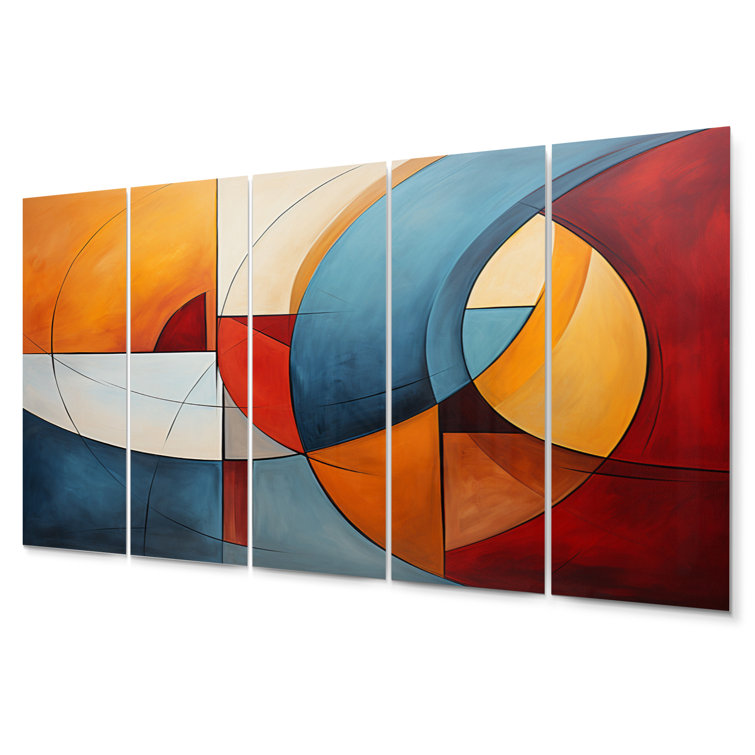 DesignArt Cubism Geometric Form I 5 Pieces | Wayfair