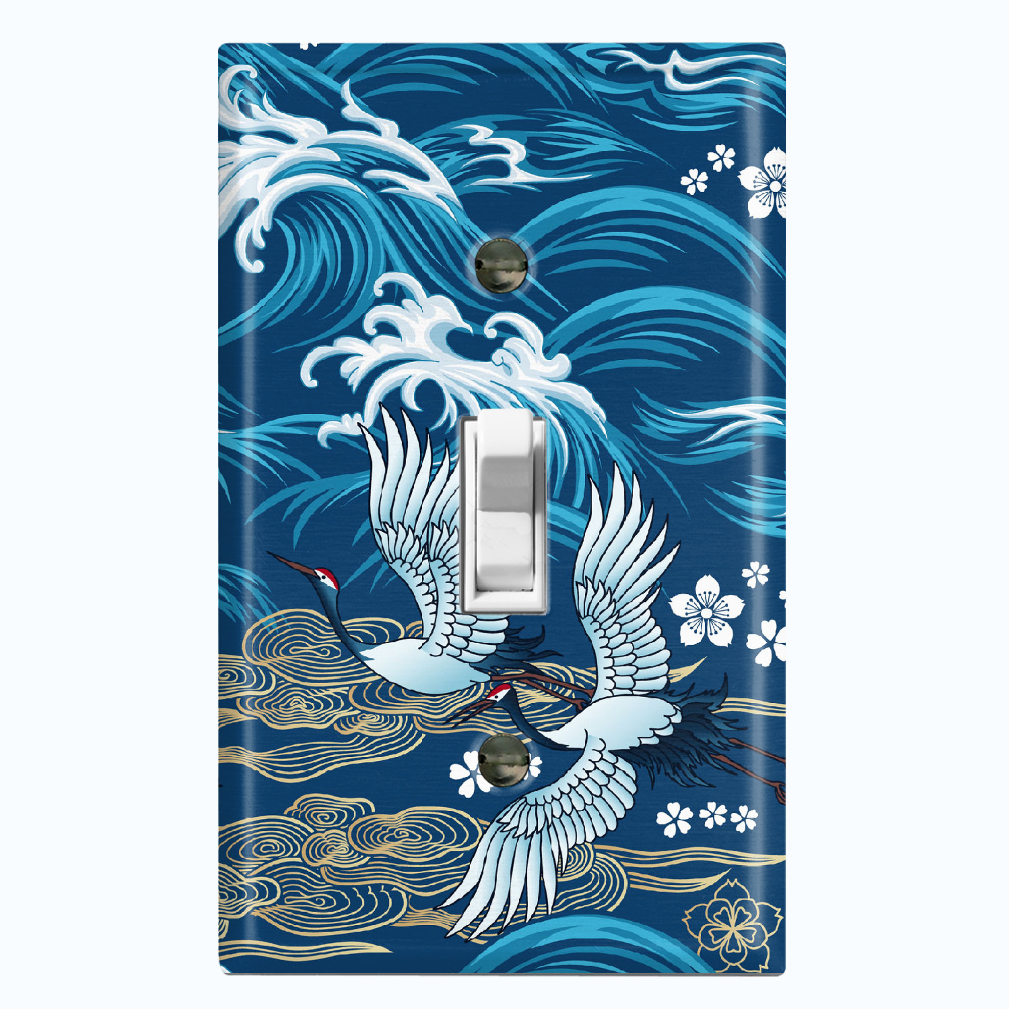 WorldAcc Metal Light Switch Plate Outlet Cover (Japanese Flying Crane ...