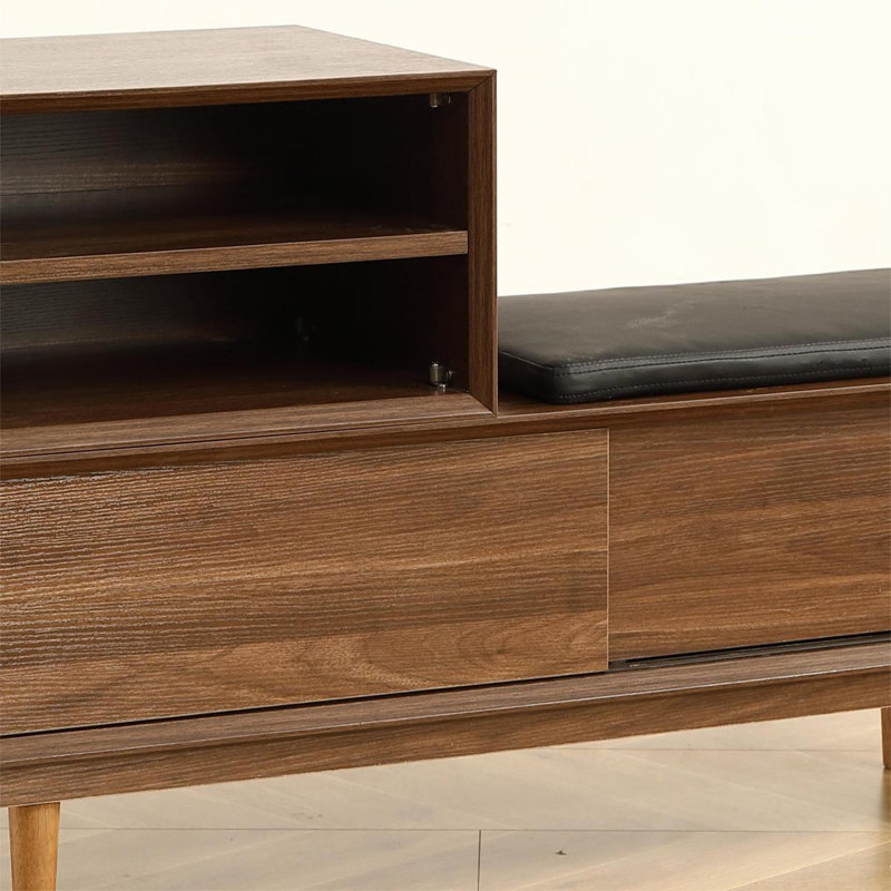 Latitude Run® Solid Wood Drawers Storage Bench | Wayfair