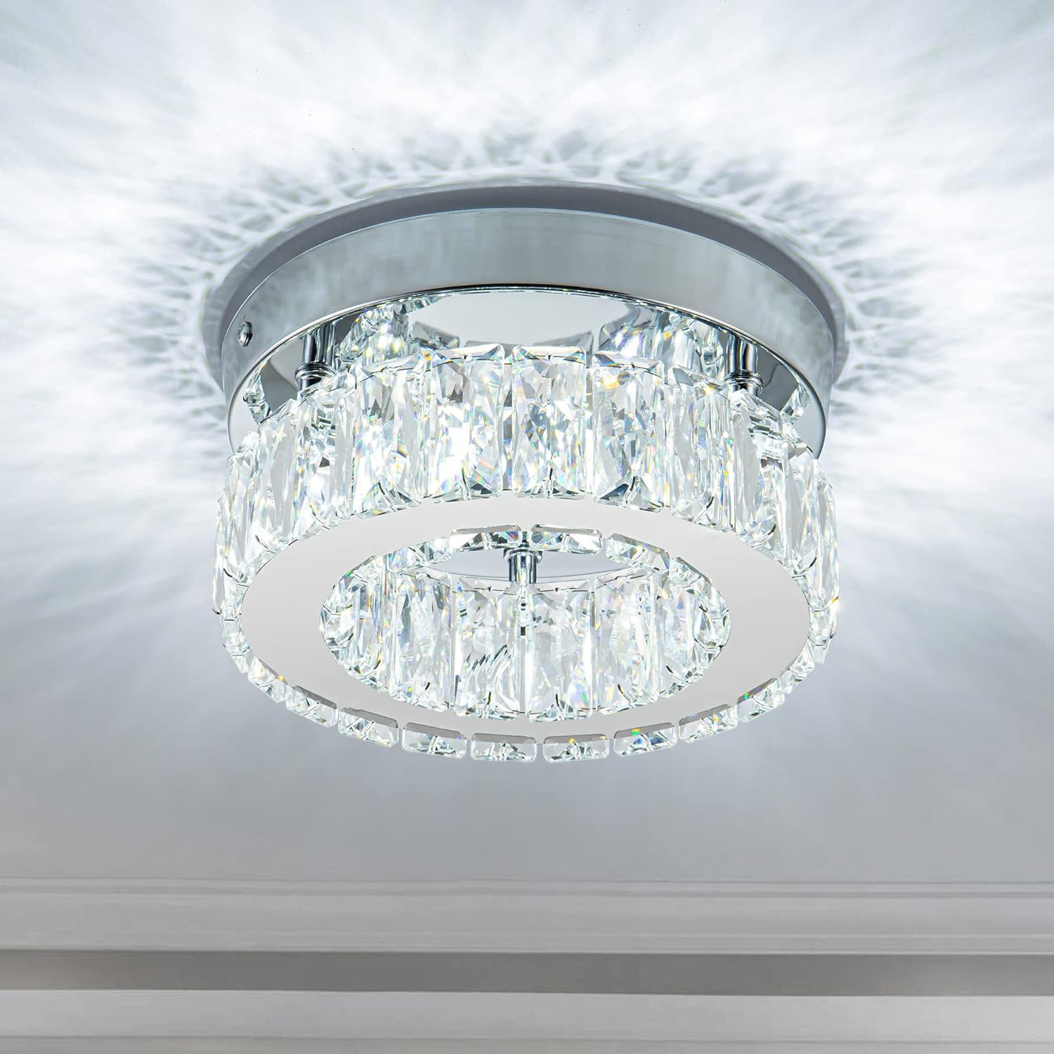 Mercer41 Mini Crystal Flush Mount Chandelier | Wayfair