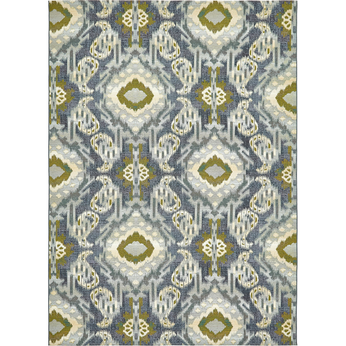 Bungalow Rose Newt Ikat Blue/Gray Indoor / Outdoor Area Rug & Reviews ...
