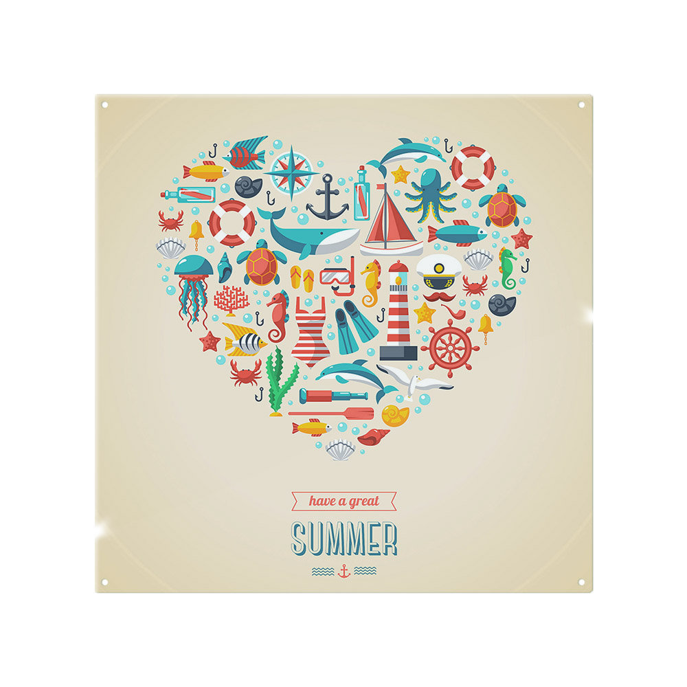 Ivy Bronx Love Heart Of Sealife & Nautical Items Splash Back | Wayfair ...