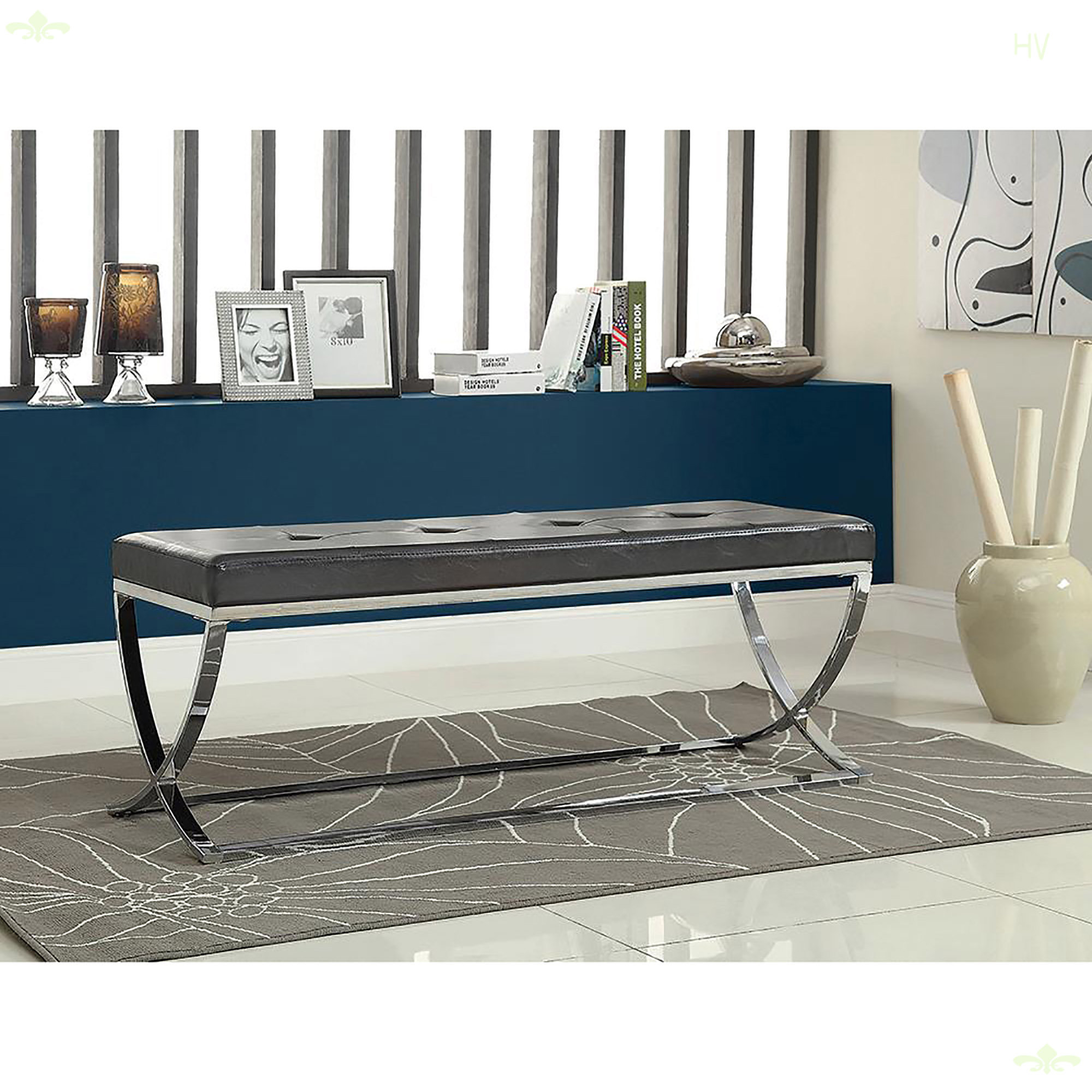 Ivy Bronx Curve-Leg Bench For Living Room | Wayfair