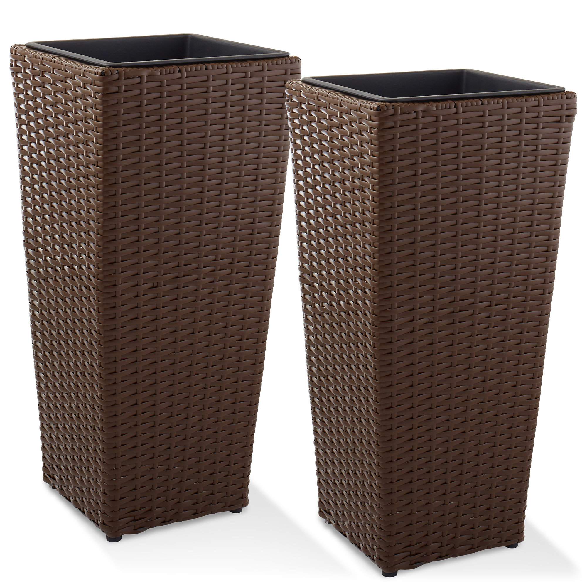 Casafield Tall Outdoor Planters with Removable Liners (Set of 2) | Wayfair