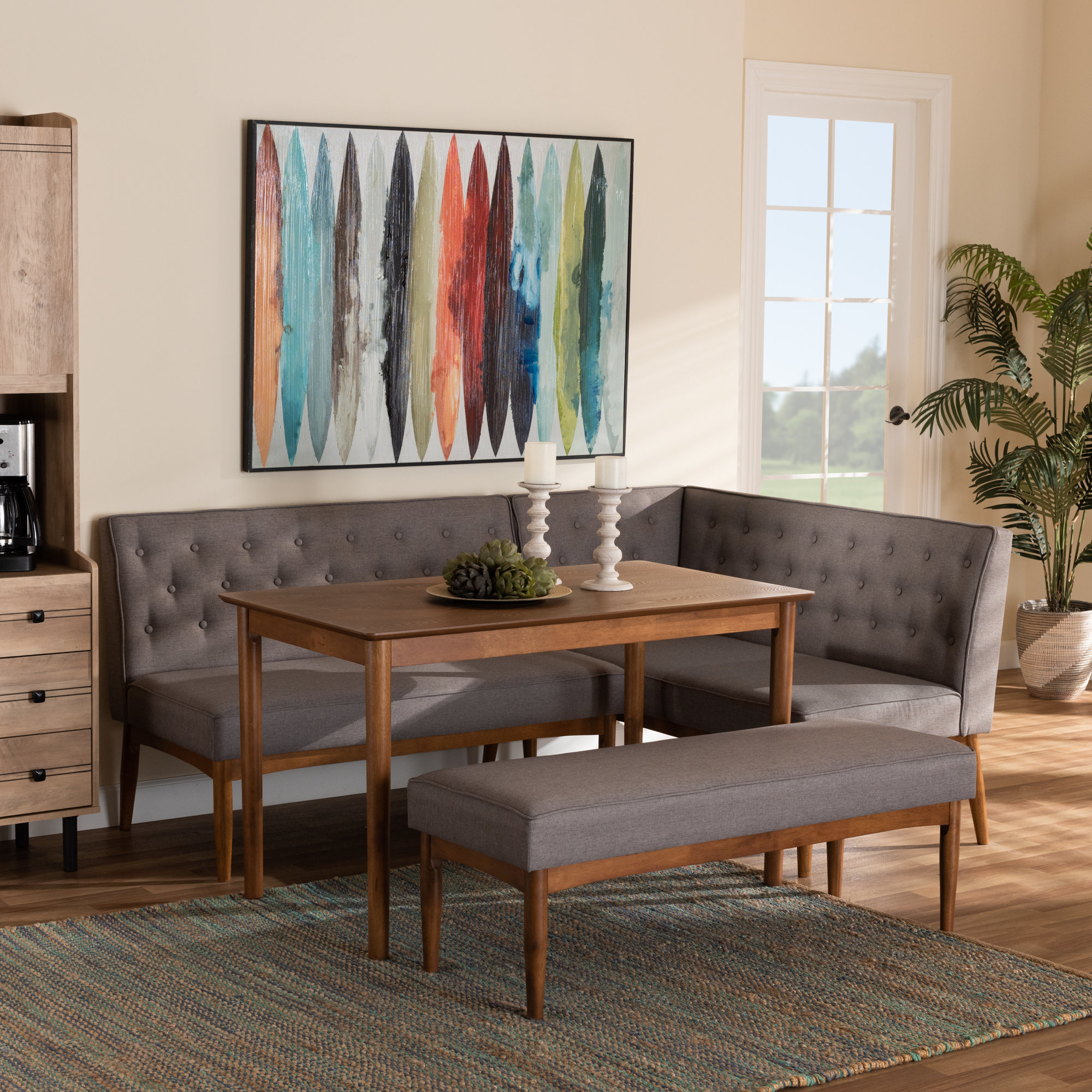 Wade Logan Cherianne 5 - Person Breakfast Nook Dining Set - Wayfair Canada