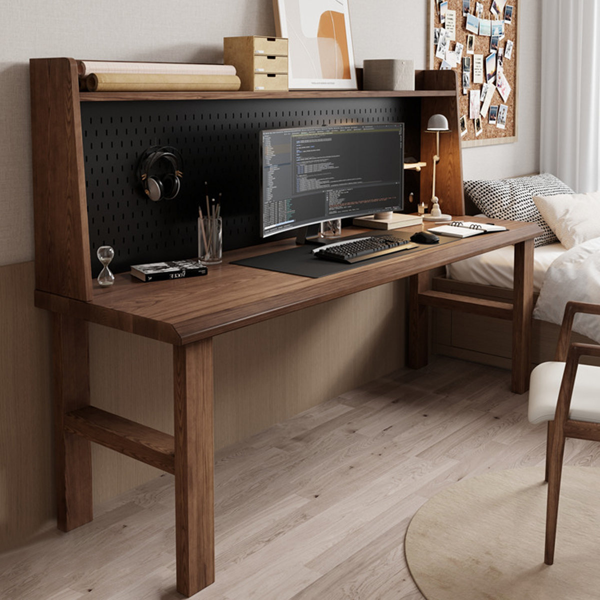 Hokku Designs Nut-brown Rectangular Solid Wood writing desk - Wayfair ...