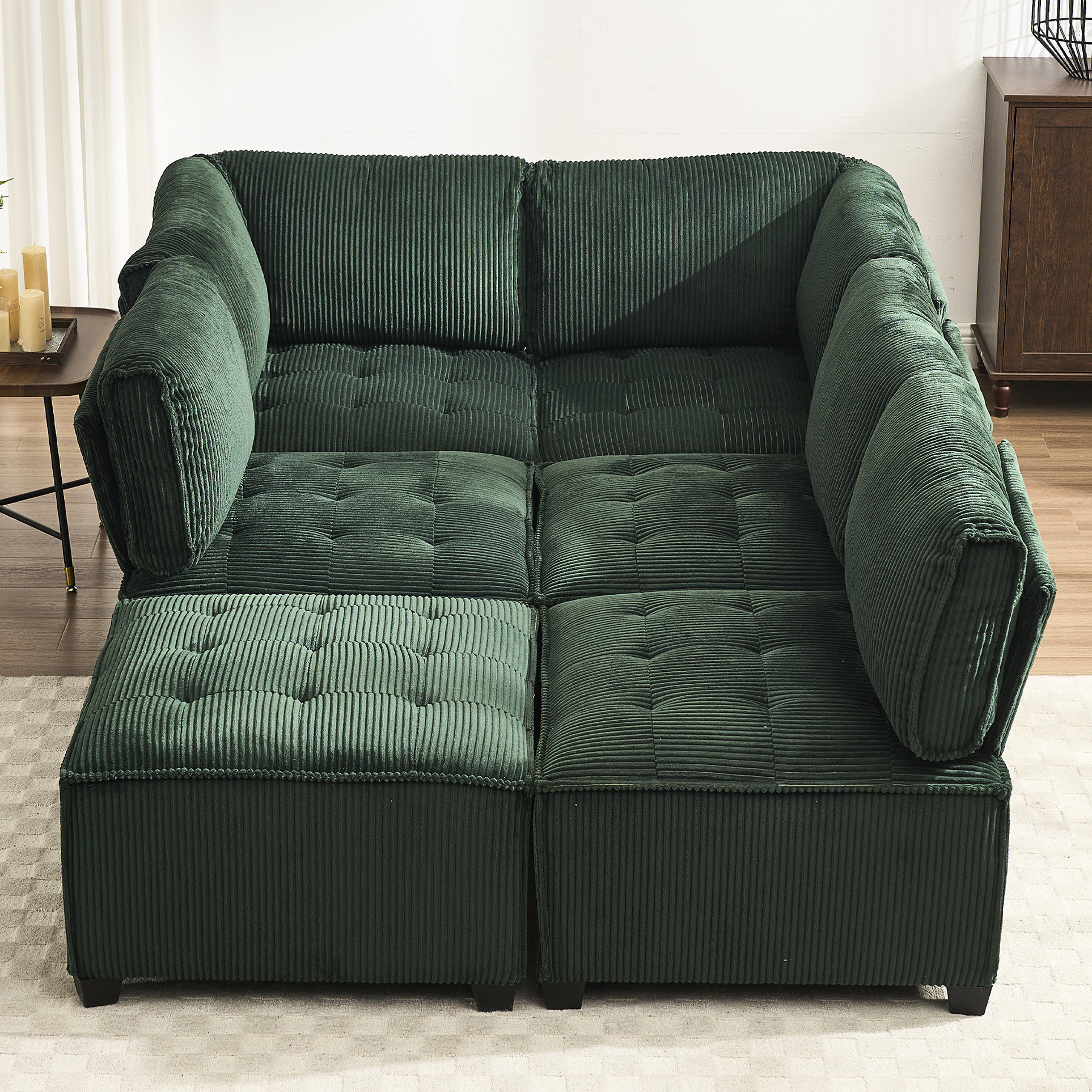 Corrigan Studio® Luxury Sectional , 6 Modular Couch, Smooth Upholstery ...