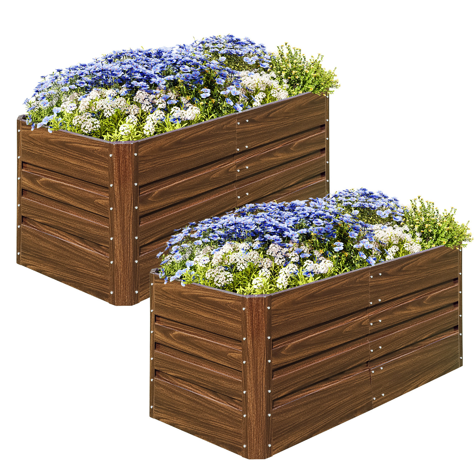 SnugNiture Raised Garden Bed 4x2x2 ft (2 Pcs) Modular Metal Raised ...