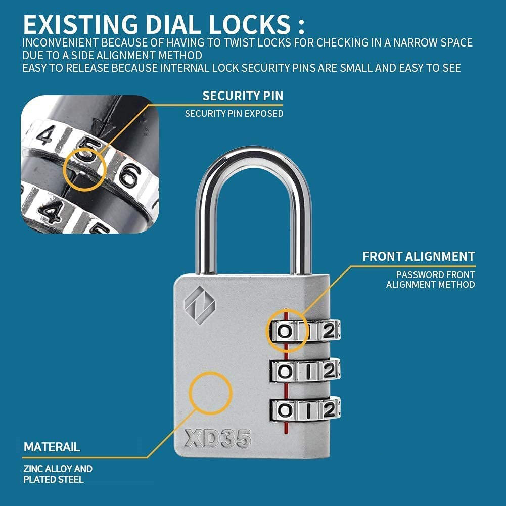 ALL AMERICAN FURNITURE & MATTRESS, INC XD35 Combination Lock, 3-Digit ...