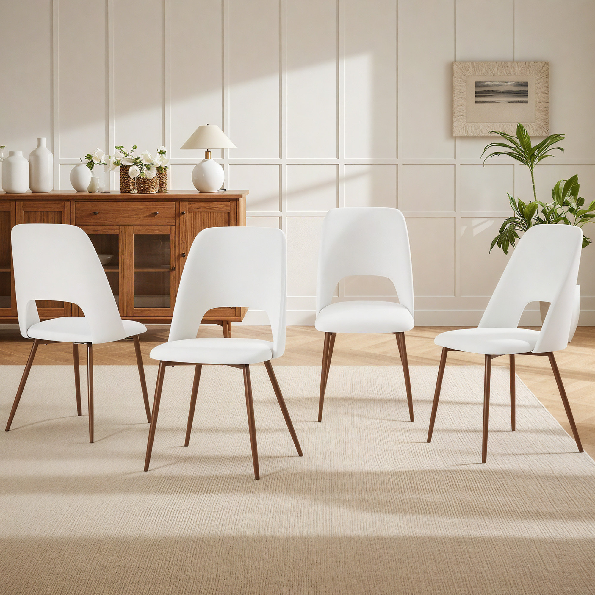 EROMMY Upholstered Dining Chairs With Metal Legs | Wayfair