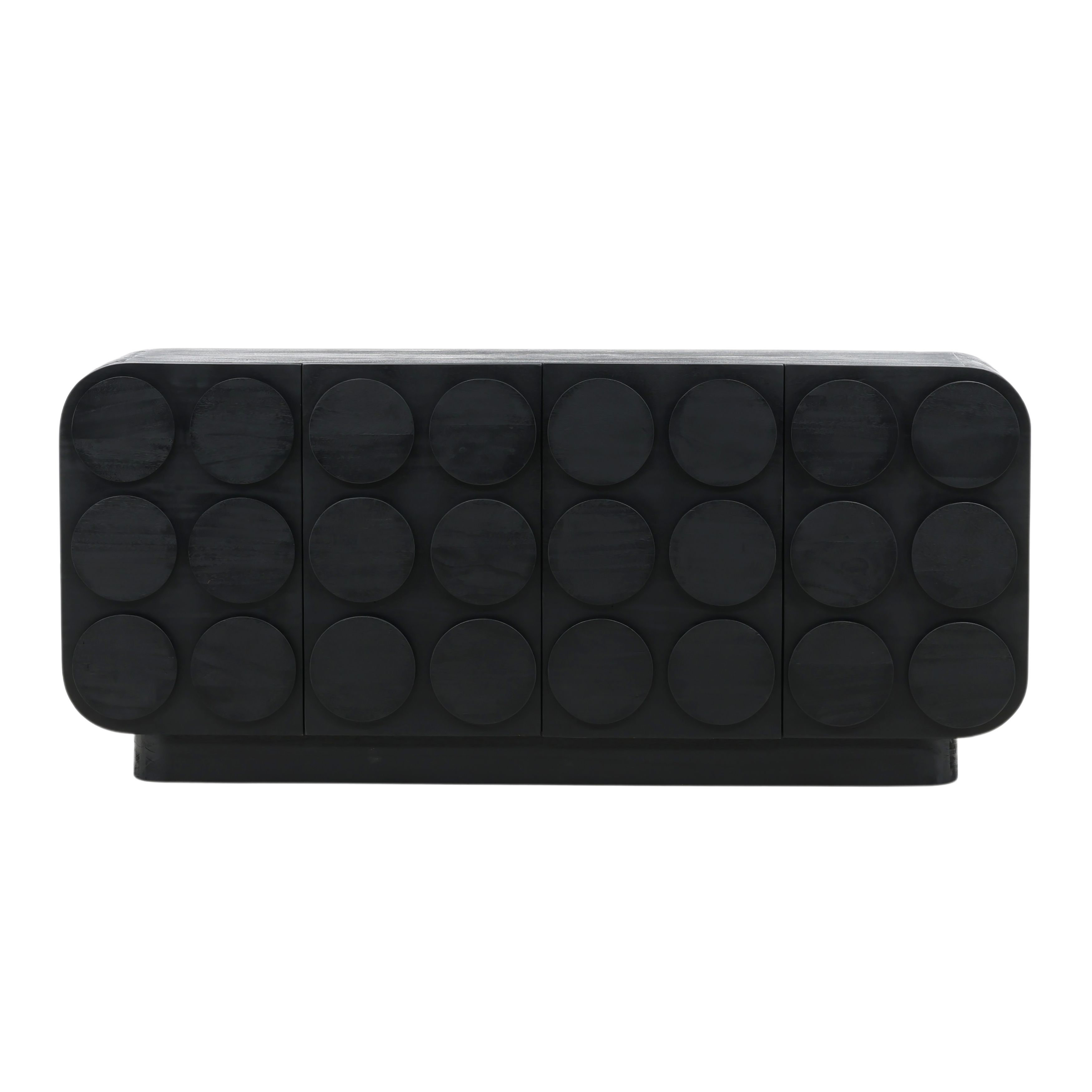 AllModern Elysian 71" Wide Mindi Wood 4-Dr Sideboard, Black | AllModern