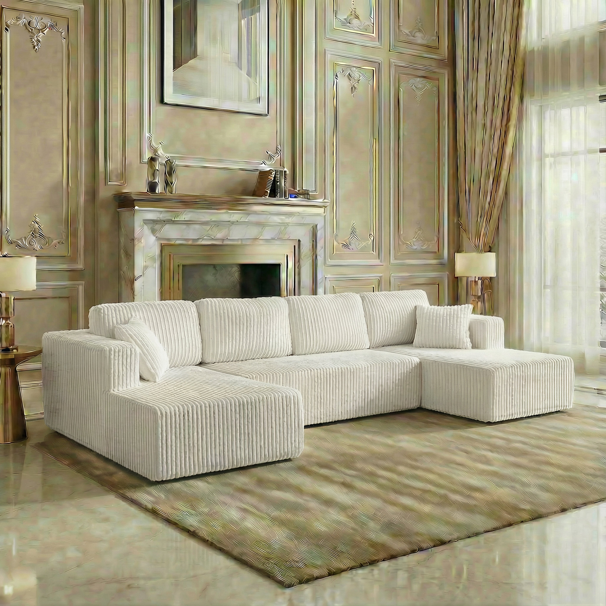 Wrought Studio™ U Shape Modular Sectional Sofa, Compressed Sectional ...