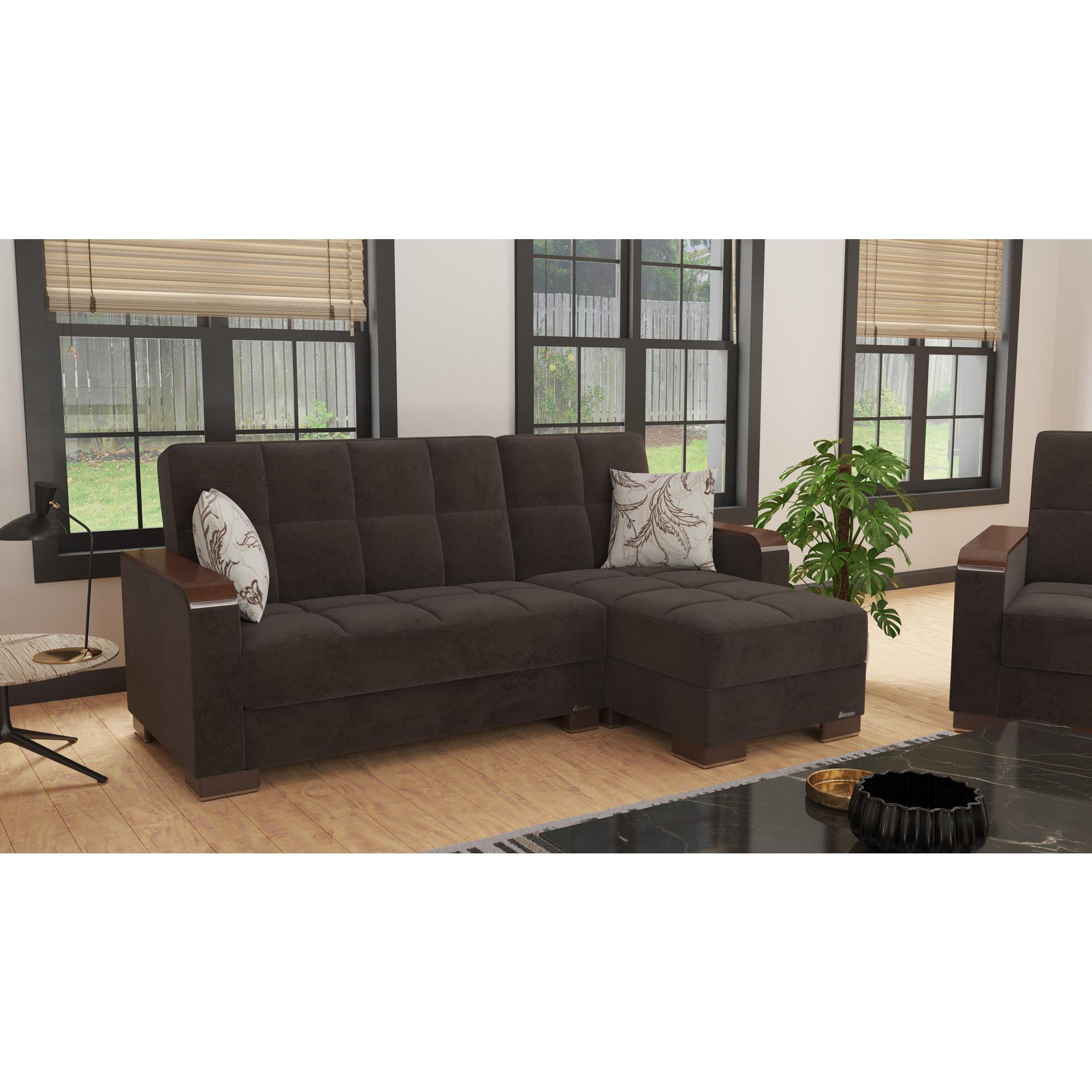 Wildon Home® Upholstered Convertible Wood Trimmed Chaise Lounge with ...