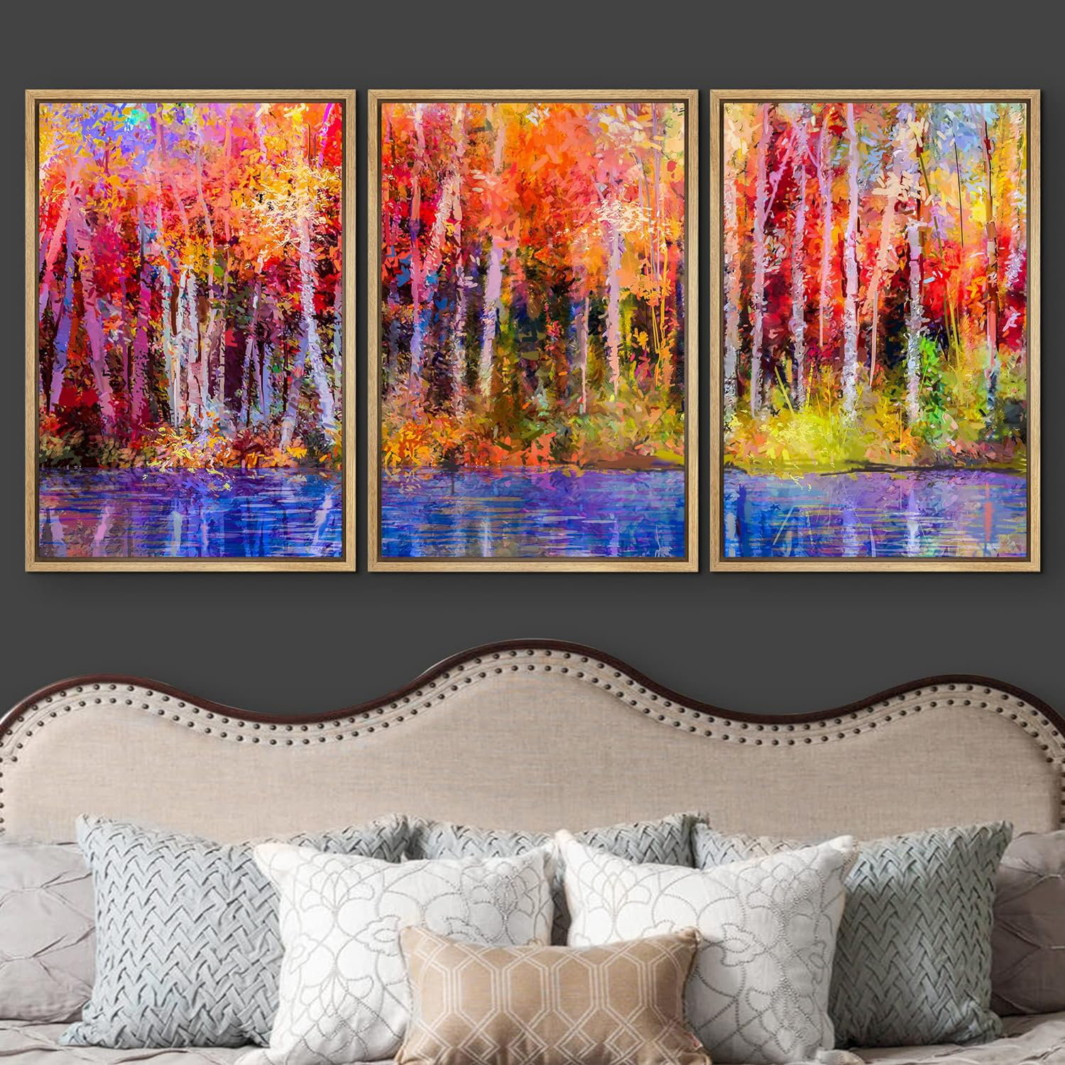 IDEA4WALL Abstract Forest Colorful Autumn Trees. Semi Abstract Image of ...