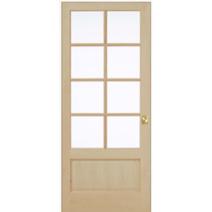 JELD-WEN EVELIN 8-Lite Maple Wood and Clear Glass Prehung Interior Door ...