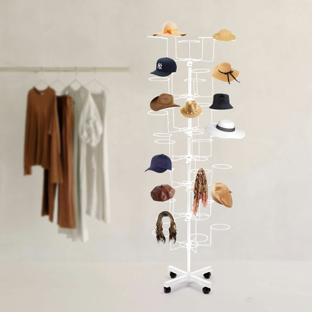 17 Stories 22 Inch Freestanding Hat Display Tree Rack & Reviews | Wayfair