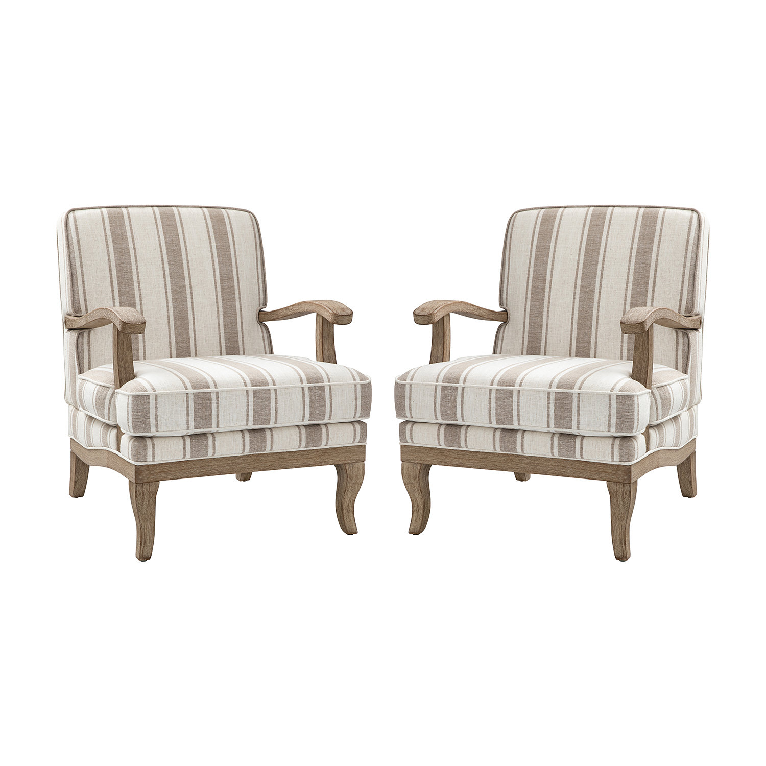 August Grove Amilio Wooden Upholstered Armchair With Solid Wood ...