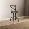 Ophelia & Co. Four-Legged Bar Stool With Metal Cross Back And Footrest ...