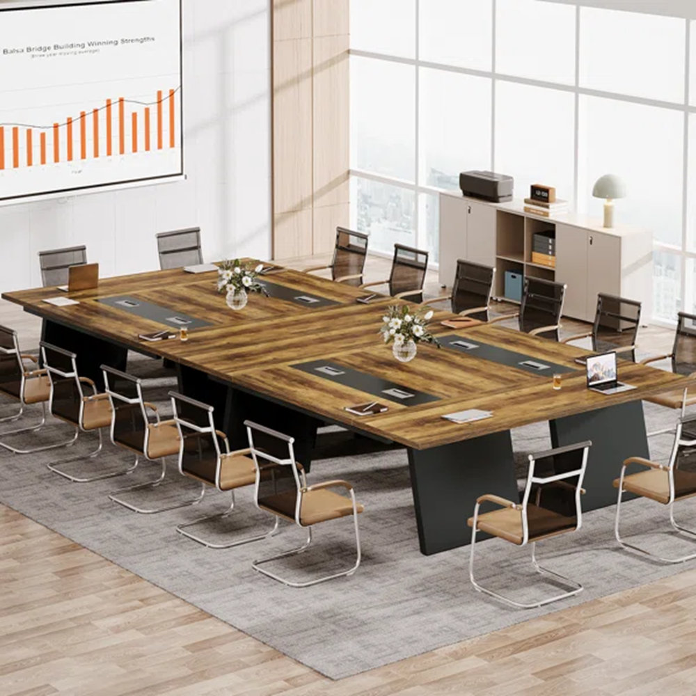 Ebern Designs 8ft Conference Table, Modern Office Meeting Room Table ...