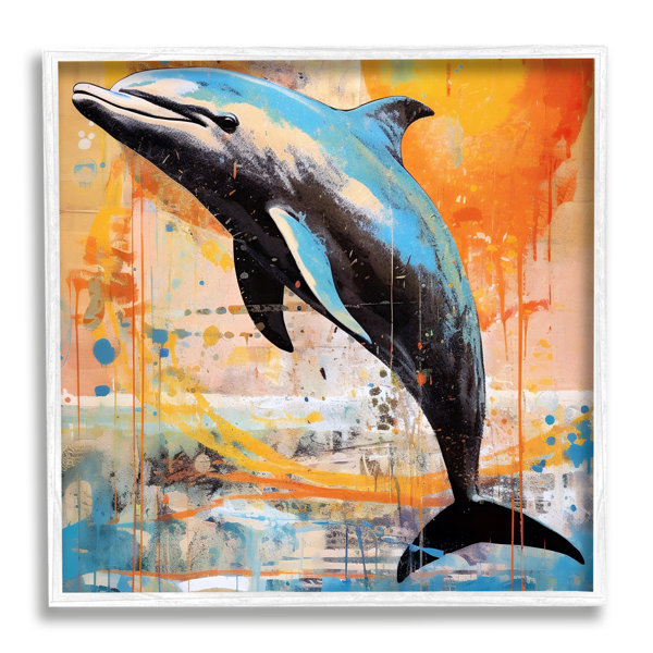 Stupell Industries " Modern Dolphin Collage " by Ray Powers | Wayfair