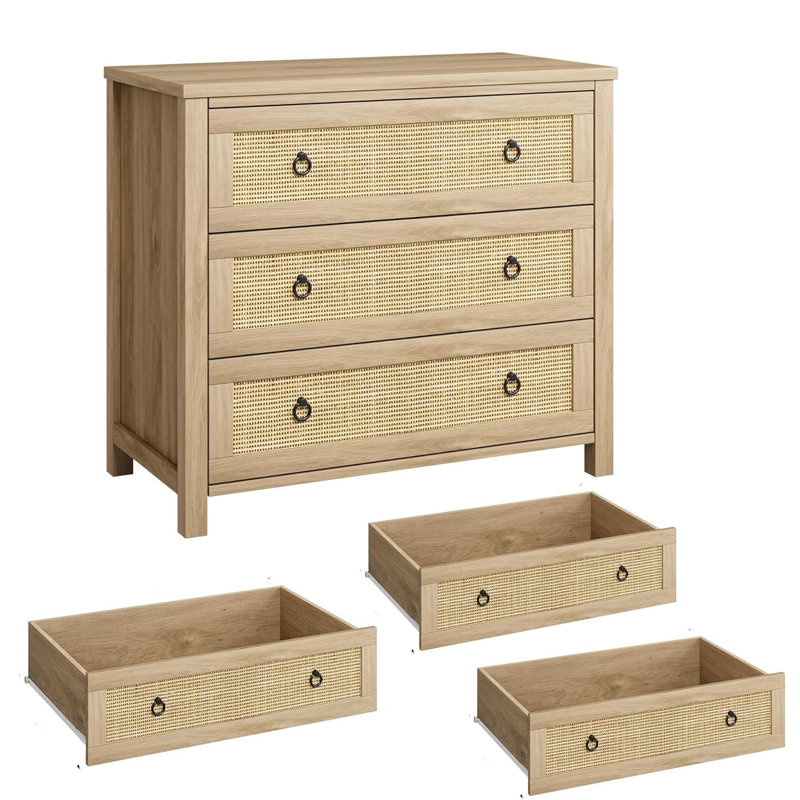 Bay Isle Home™ Boho Style Rattan Drawers Dresser | Wayfair