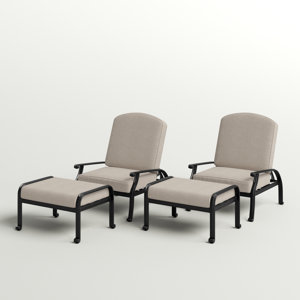 Three Posts™ Lebanon Recliner Patio Chair with Cushions and Ottoman ...