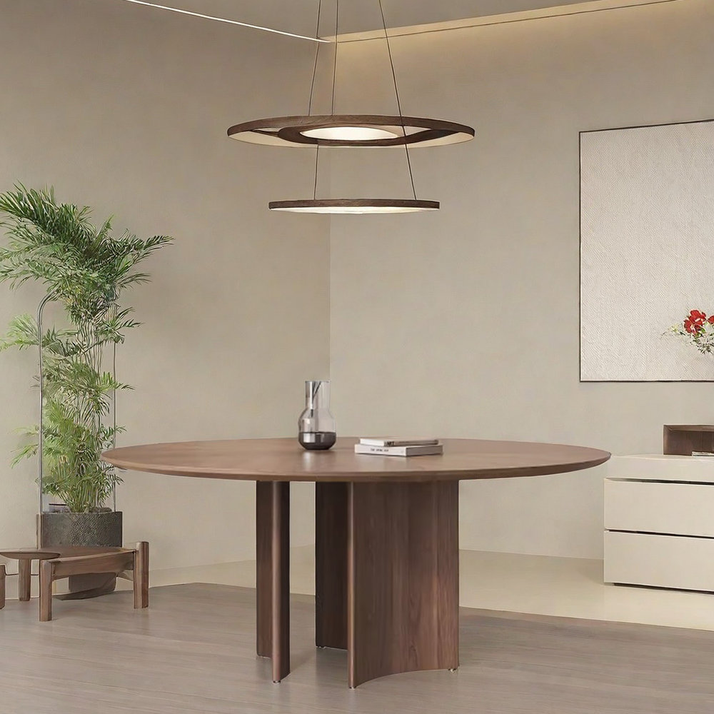 Hokku Designs Jinn Modern Vintage Parquet Large Round Dining Table ...