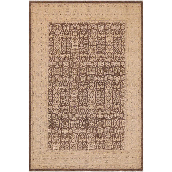 Arshs Fine Rugs Classic Ziegler Isadora Brown Tan Wool Rug - 9'1'' X 12 ...