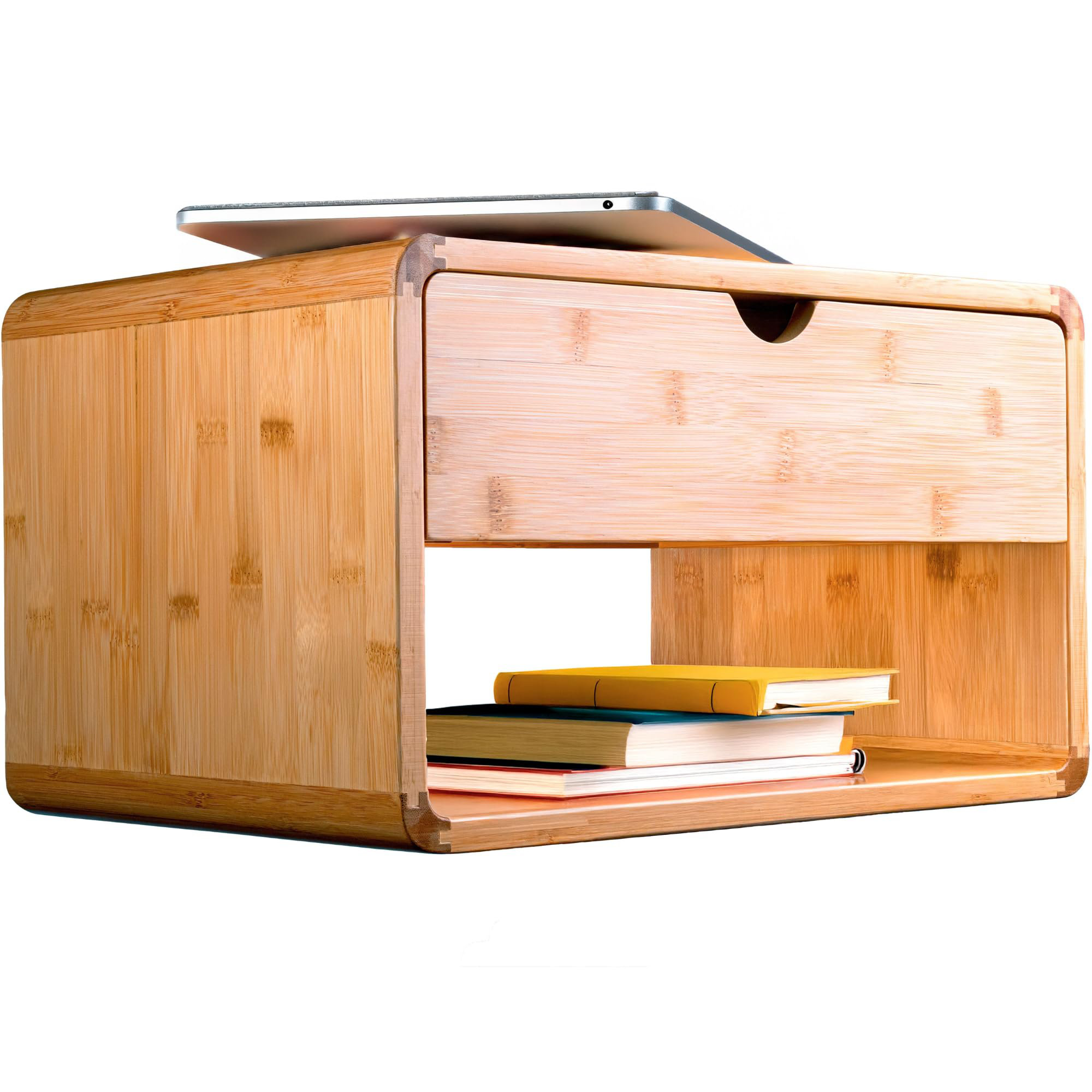 Latitude Run® Compact, Simple, Modern Floating Bamboo Wall Mounted ...