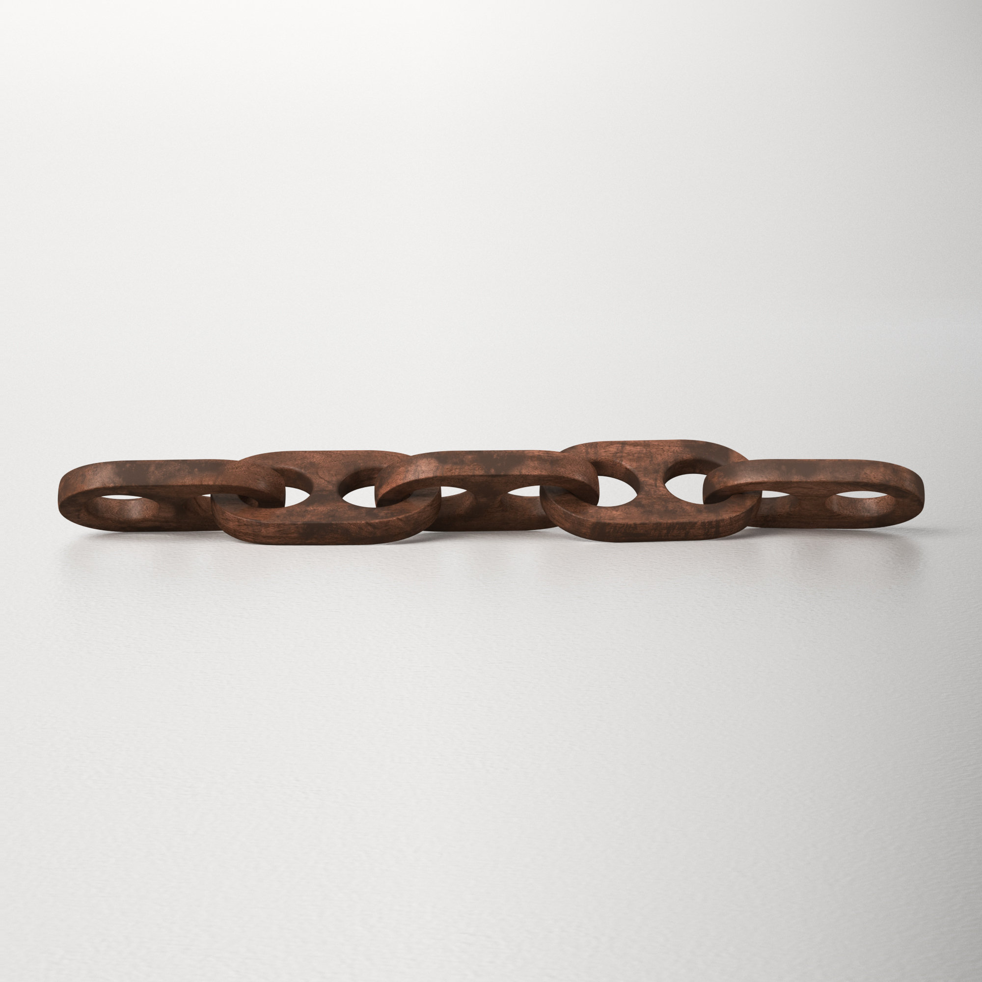 AllModern 18" Brown Wooden Chain Link Sculpture - A Rustic and ...