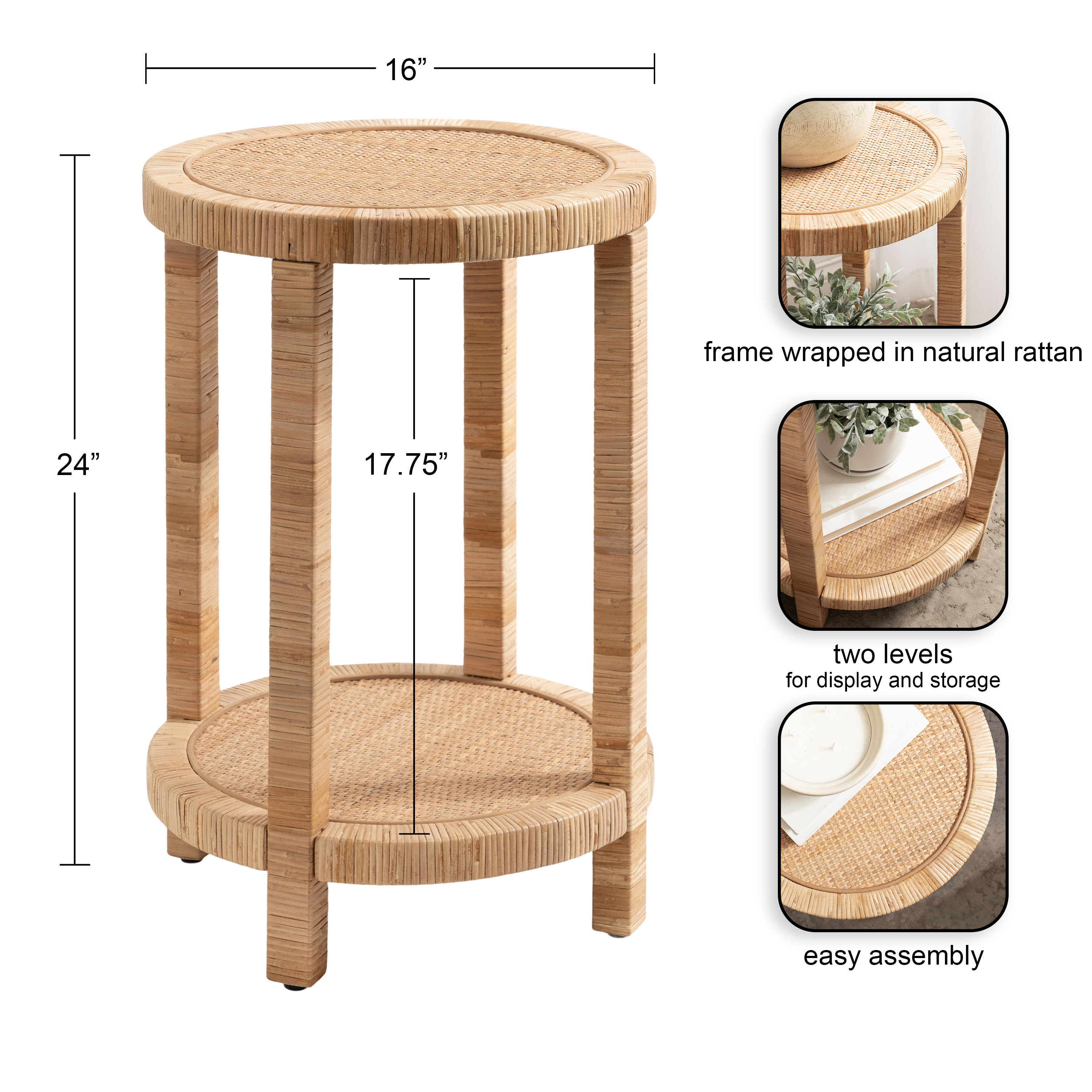 Dovecove Tiered Round Drink Table & Reviews | Wayfair