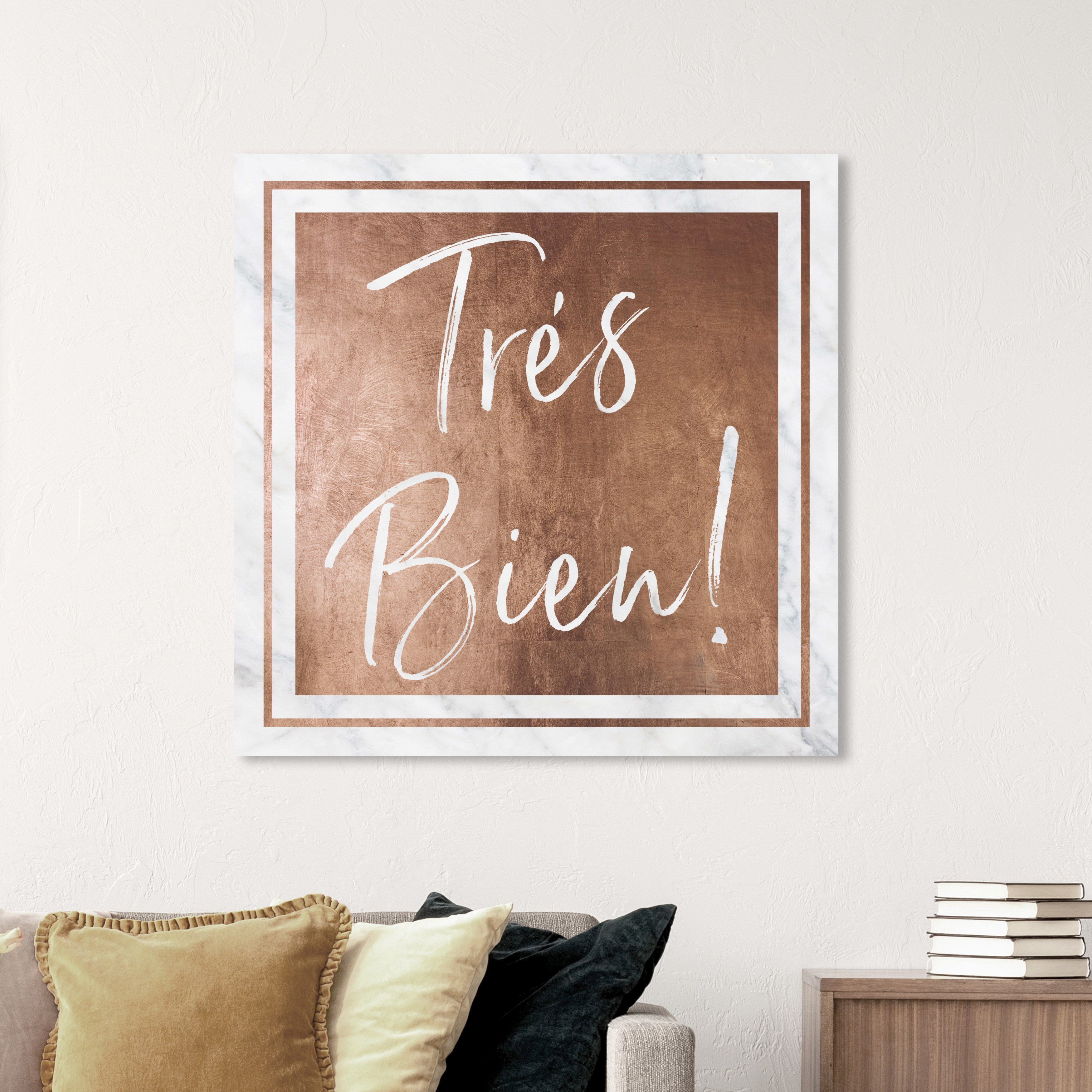 House of Hampton Tres Bien Rose Gold - Graphic Art Print on Canvas ...