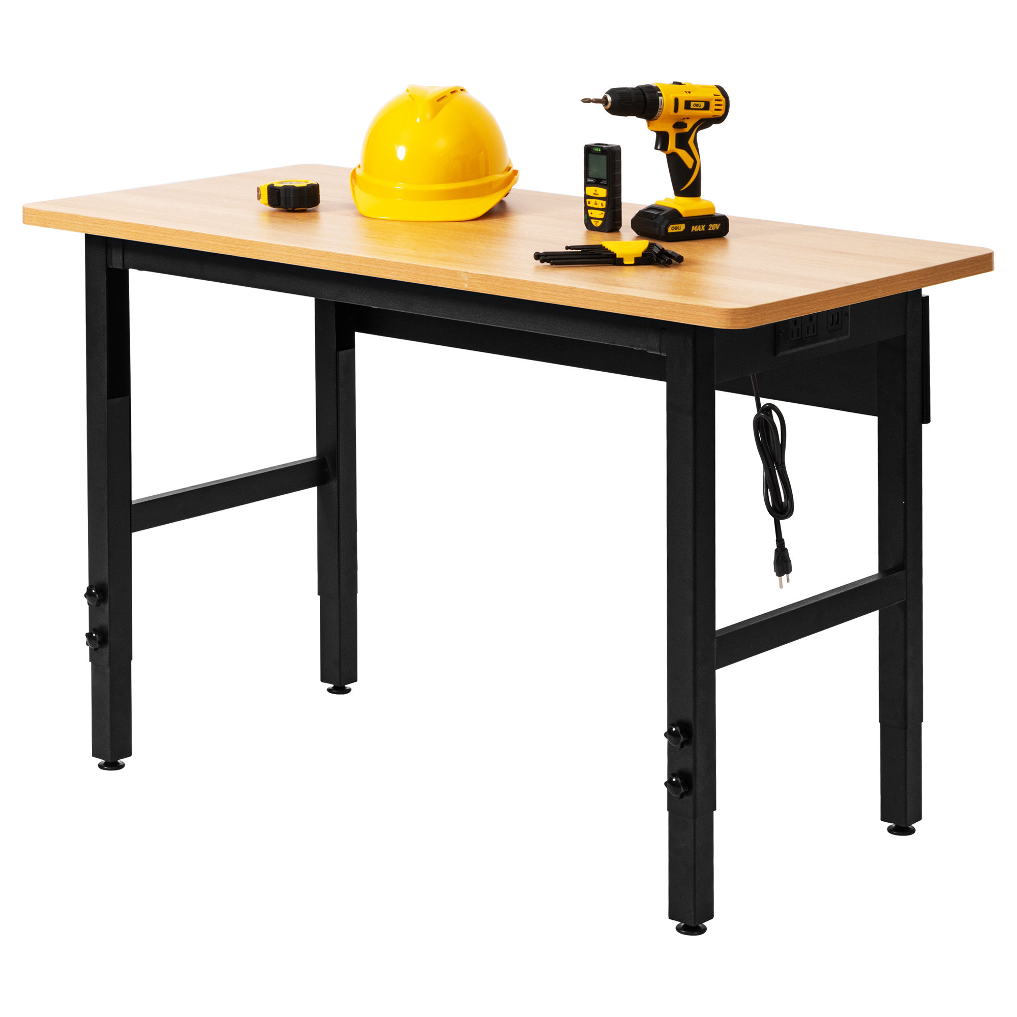 ROVRAk Vuyo 48" Adjustable Work Bench with Power Outlet & Foot Pads ...