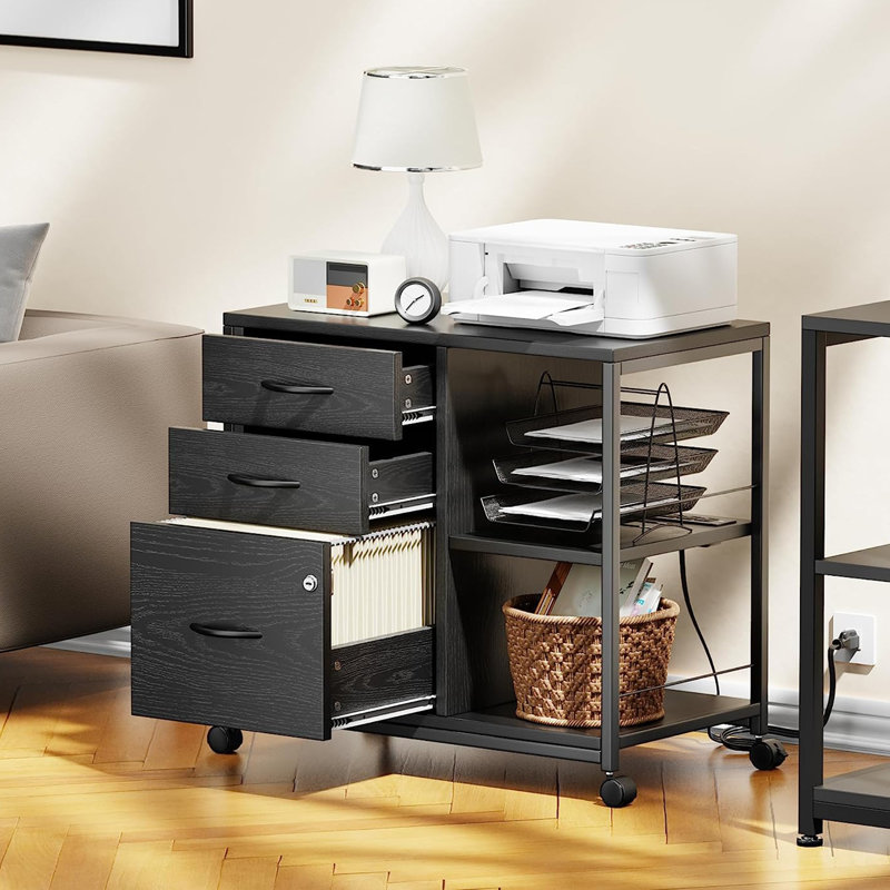Ebern Designs Clella 29.52'' Wide 3 -Drawer Mobile File Cabinet with ...