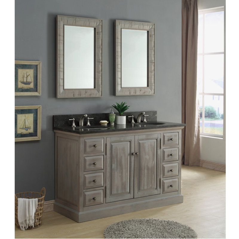 InFurniture 61" Double Bathroom Vanity Set | Wayfair