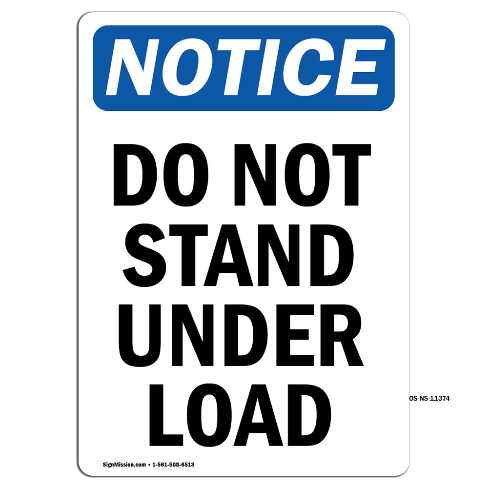 SignMission Do Not Stand Under Load Decal 5" X 3.5" | Wayfair
