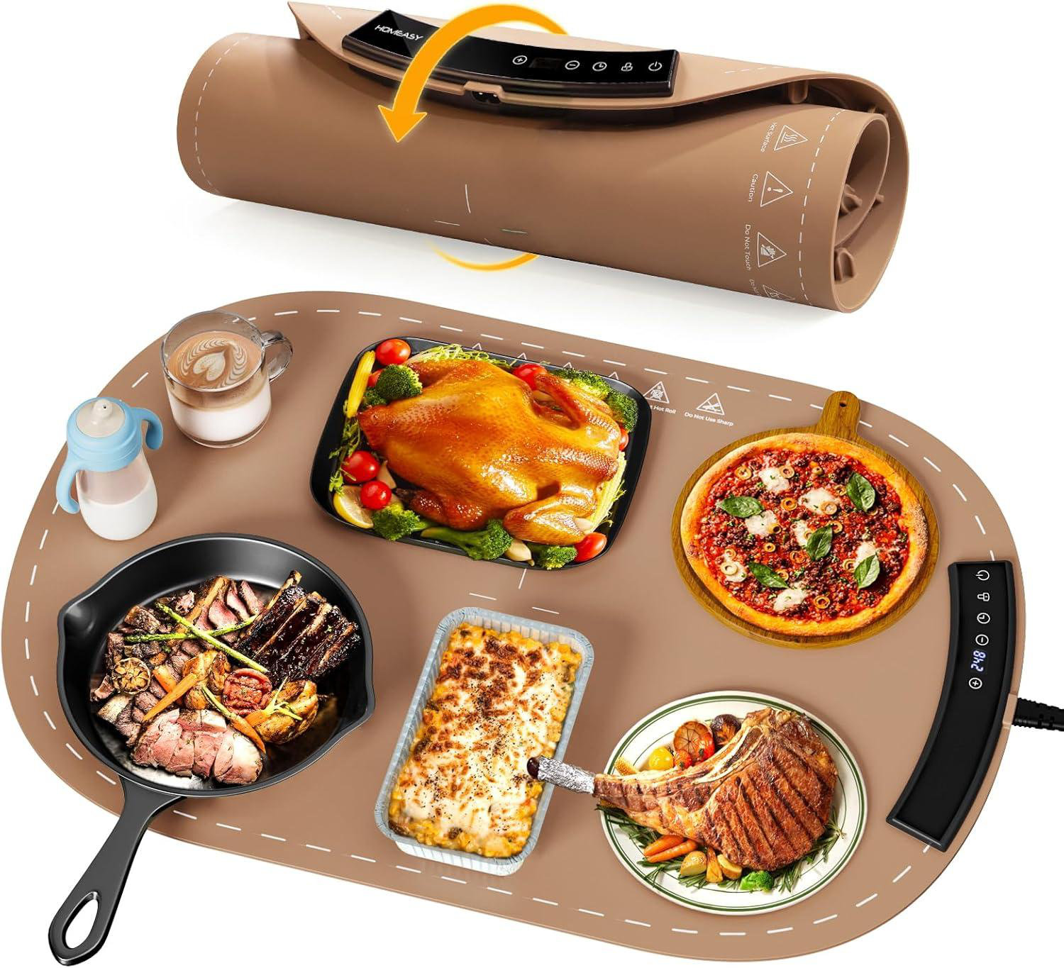 Mint Pantry® Food Warming Mat, Electric Warming Trays,Brown | Wayfair