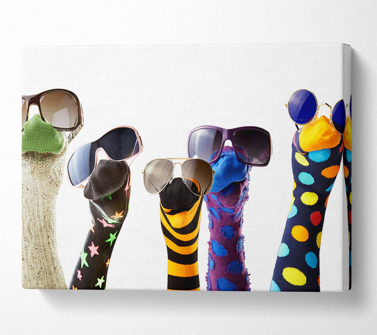 17 Stories Sock Puppets with Shades - Wrapped Canvas Photograph ...