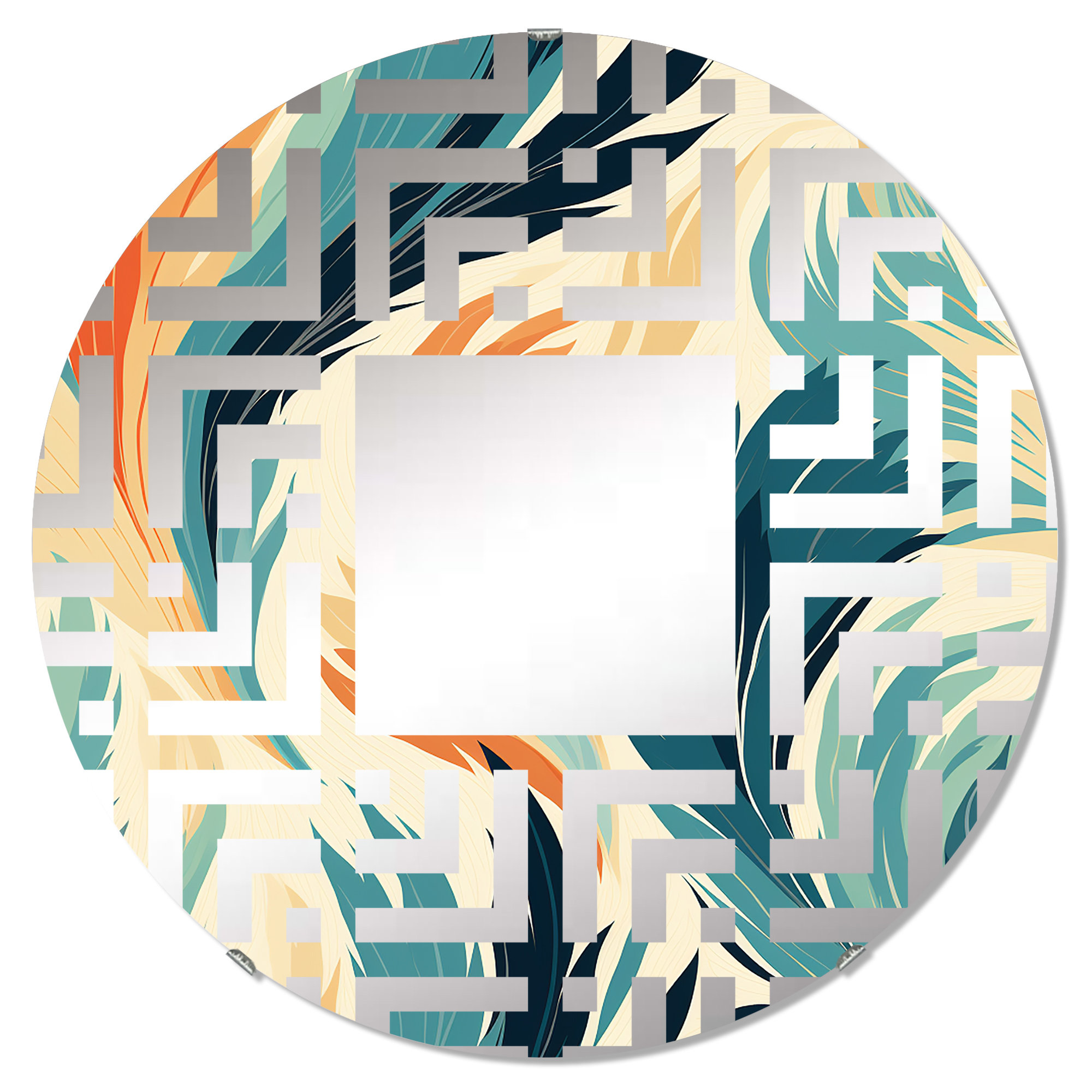 Design Art Metropolitan Ikat Swirl Oasis - Maze Decorative Mirror ...