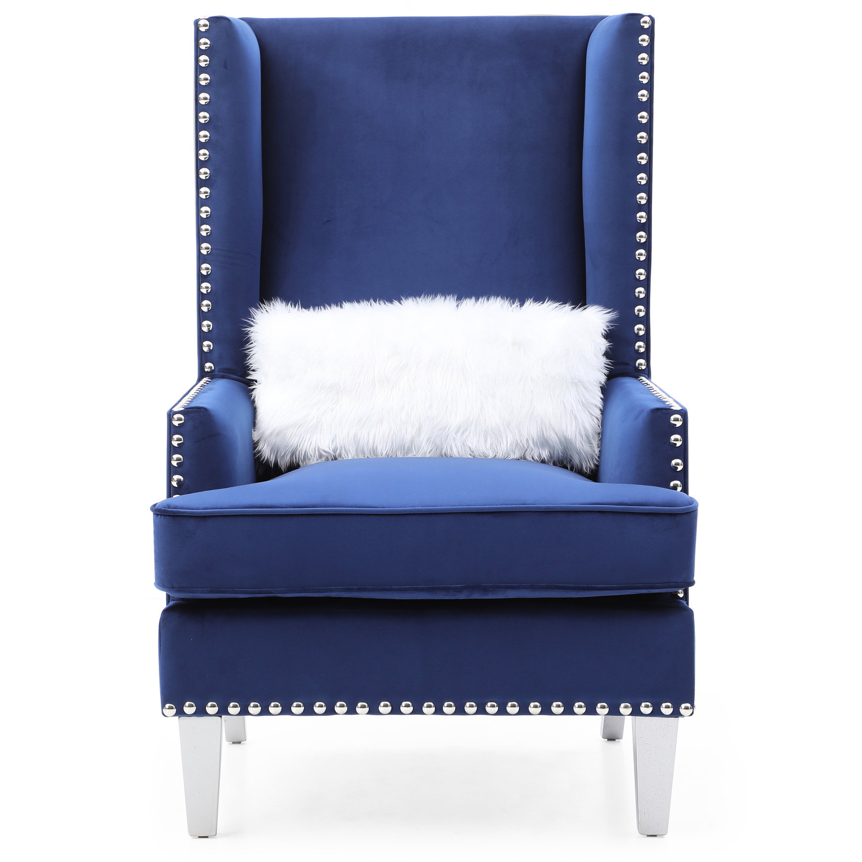 Everly Quinn Foam Filled Blue Square Lounge Chair - Enhances Your ...