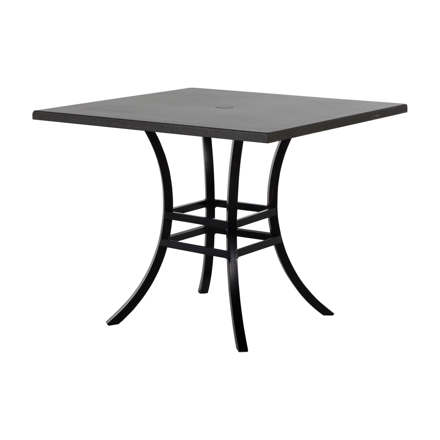 Summer Classics Superstone 36" Square Dining Table With Base - Black ...