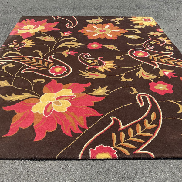 Herat Oriental Hand Tufted Wool Floral Rug | Wayfair