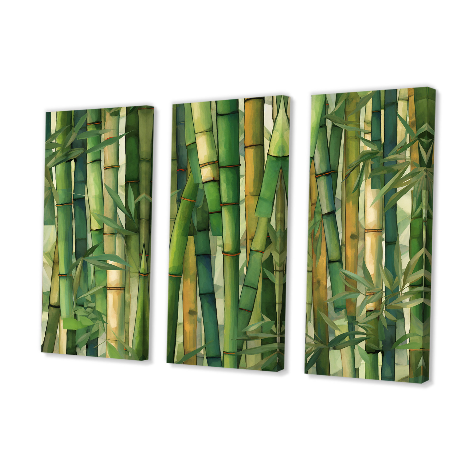 Bay Isle Home™ Whispering Bamboo Geometric Patterns I - Bamboo Canvas ...
