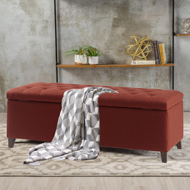 Hokku Designs Jahmere Polyester Upholstered Storage Bench | Wayfair