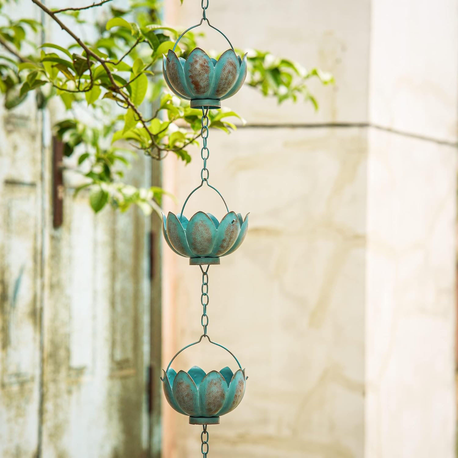 Arlmont & Co. Metal Rain Chain Bell with 12 Cups | Wayfair