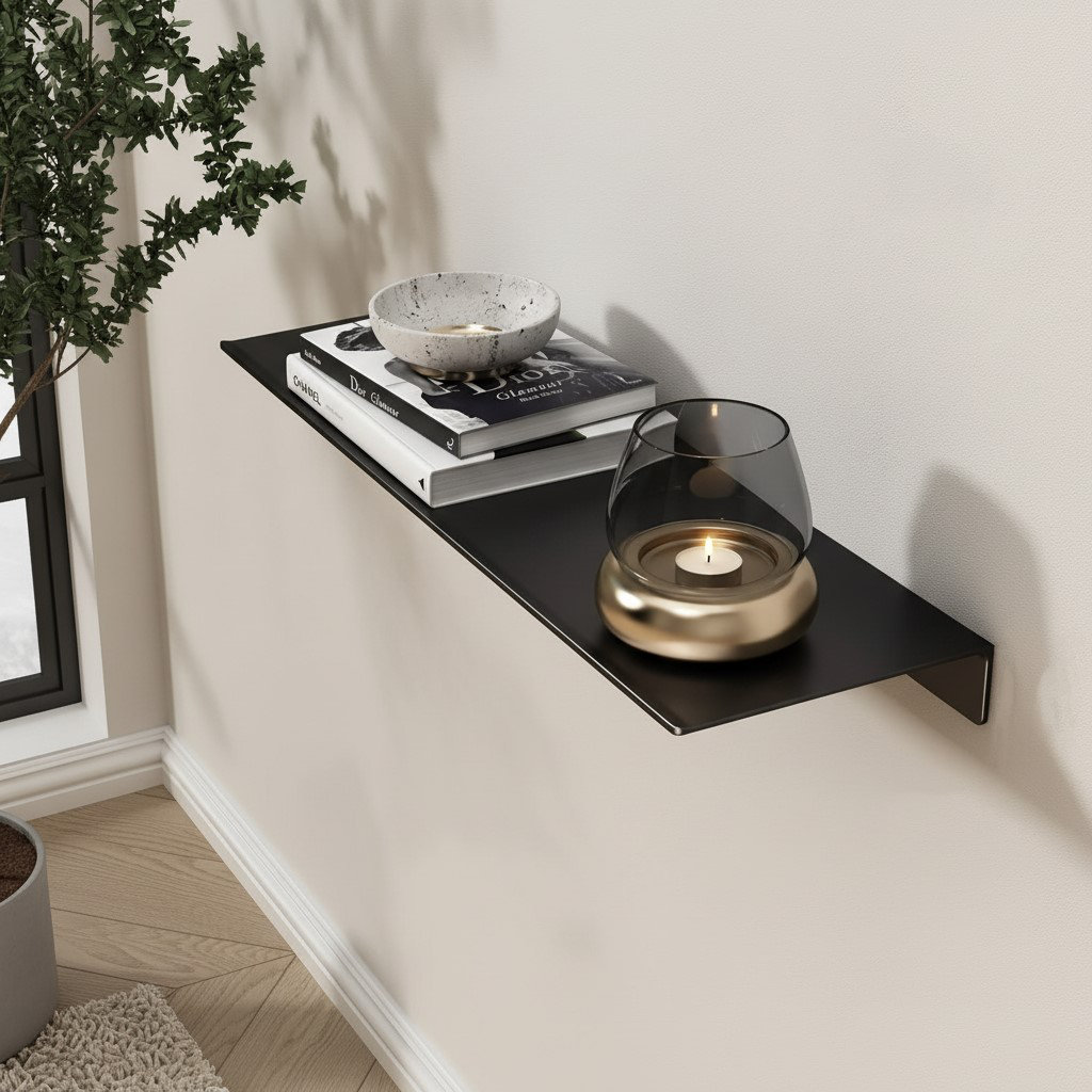 Ivy Bronx 12" Metal Floating Shelf, Small Wall Storage & Display Shelf ...